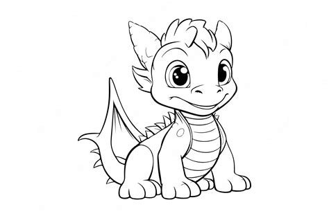 컬러링 페이지용 드래곤 캐릭터 드래곤 페이지와 함께하는 창의적인 컬러링 체험 프리미엄 벡터