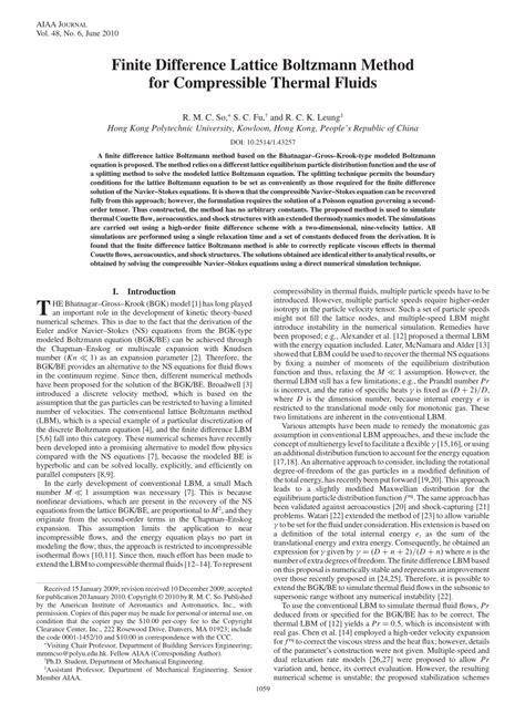 Pdf Finite Difference Lattice Boltzmann Method For Compressible