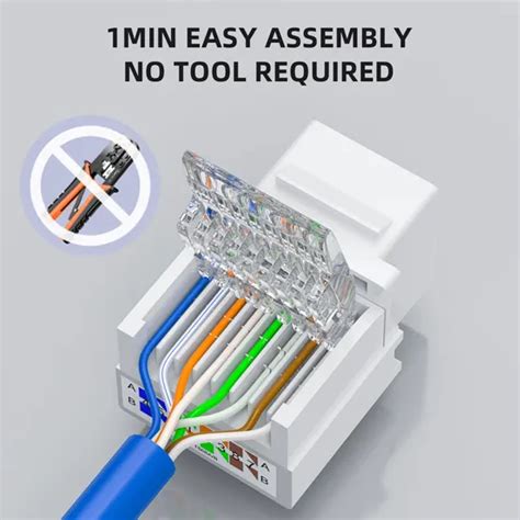 Factory Price Rj45 Utp Toolless Cat6 Ethernet Socket Module Cat5e Cat6 Cat6a 90 Degree Keystone