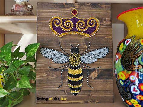 Queen Bee String Art Diy Kit String Art Home Decor Queen Bee With