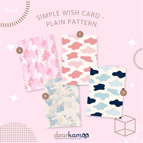 Jual Wish Card Plain Pattern Kartu Ucapan Motif Simple Elegan Pastel Corak Simple