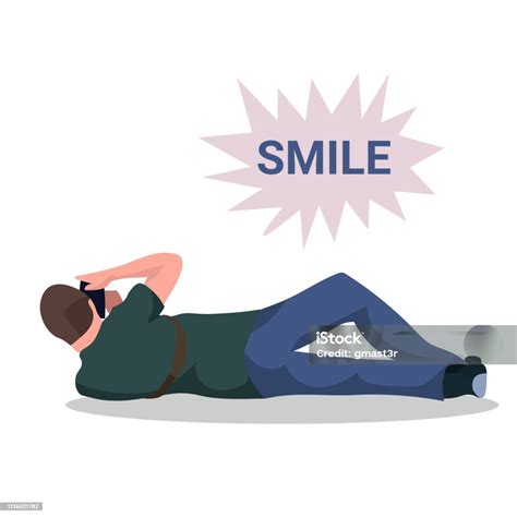 남자 사진 작가 거짓말 포즈에 카메라와 함께 사진을 찍고 남성 캐릭터 촬영 전문 직업 개념 만화 캐릭터 뒷 전망 전체 길이 평면 흰색 배경 개념에 대한 스톡 벡터 아트 및