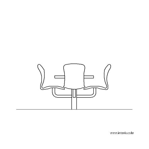 의자테이블 입면 F Ct Ea046 Library Magnicad Cad Block Free Download
