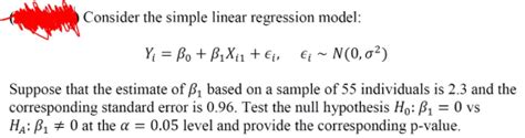 consider the simple linear regression model suppose that the estimate