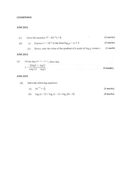 Logarithims Pdf