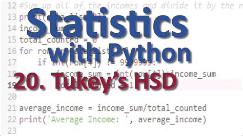 Tukey S HSD In Python Stats YouTube