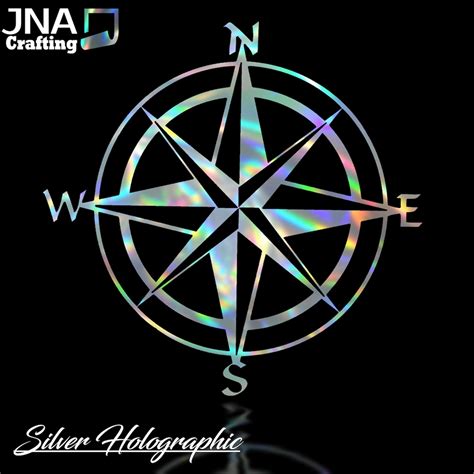 Compass Decal Car Truck Windshield Laptop Vinyl Holographic Decal Accessories Ts