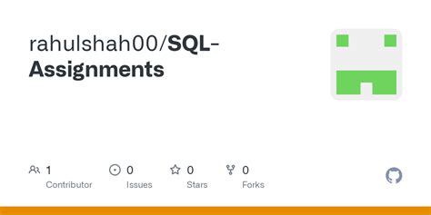 Sql Assignmentsassignment 2 Solutionsql At Main · Rahulshah00sql Assignments · Github