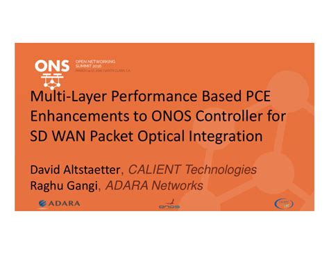Ppt Multi Layer Performance Based Pce Enhancements To Onos Controller Powerpoint