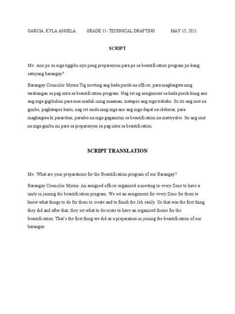 Barangay Official Script Pdf