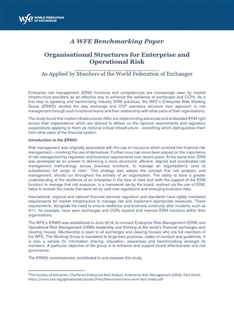 Wfe Organisational Risk Structures Benchmarking Paper Final 120220