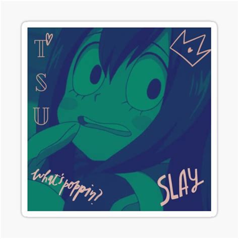 Tsuyu Asui Tsu Green Doodle Design Sticker For Sale By Anime Frenzzzy Redbubble