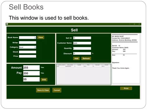 Book Shop Management System Pptx Databases Computer Software And