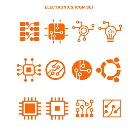 Premium Vector Electronic Computer Chip Icon Set Circuit Icon Free