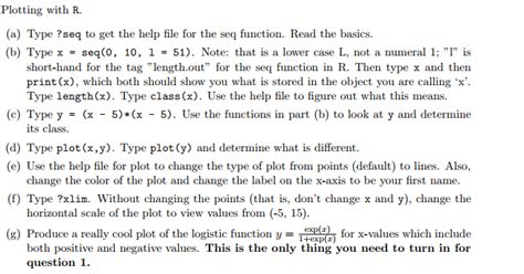 Solved Plotting With R A Type Seq To Get The Help File