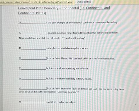 Solved San Andreas Fault 6 Is The Type Of Plate Boundary 7