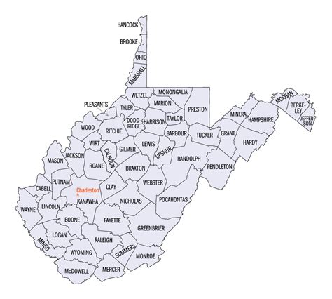 Printable Wv County Map