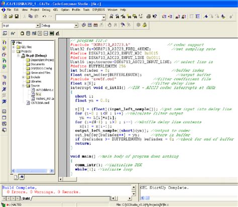 Programming Fir Filter On Code Composer Studio Download Scientific