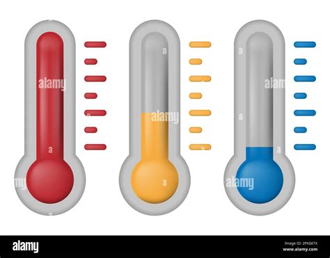 Temperature Symbol Set Thermometer Showing The Temperature