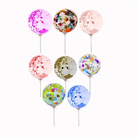 Topo De Bolo Balão Bubble 05 Polegadas C Vareta Confetes Shopee Brasil