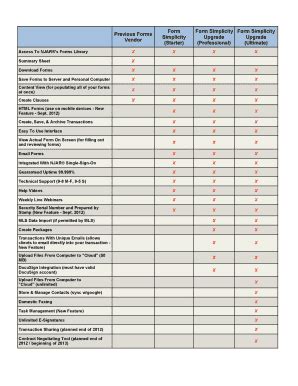 Fillable Online Form Simplicity Comparison Matrix Fax Email Print PdfFiller