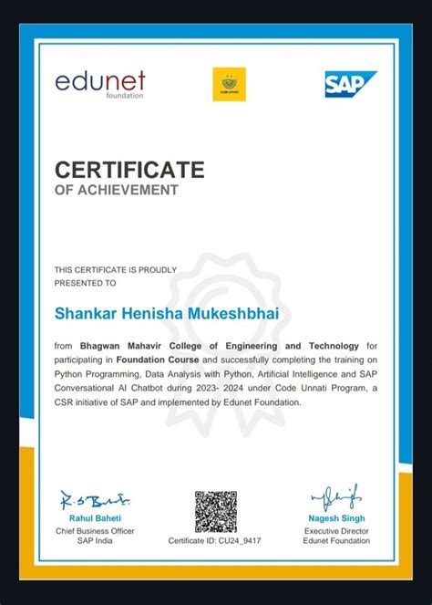 Henny Shankar On Linkedin Python Dataanalysis Artificialintelligence Sap Edunetfoundation