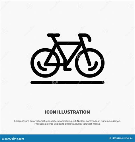 Bicycle Movement Walk Sport Vector Line Icon Stock Vector
