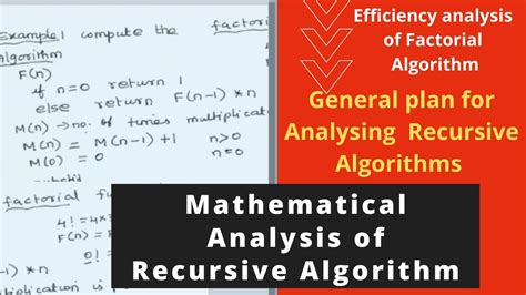 Mathematical Analysis Of Recursive Algorithms In Tamil General Plan