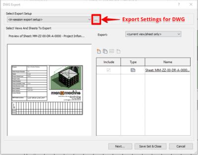 Export From Revit To DWG