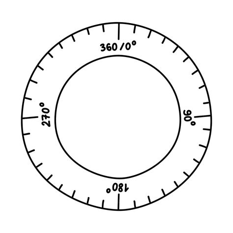 Premium Vector Cute Doodle Plastic Circular Protractor Ruler With Outline Hand Drawn Tool For