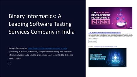 Ppt Binary Informatics A Leading Software Testing Services Company In