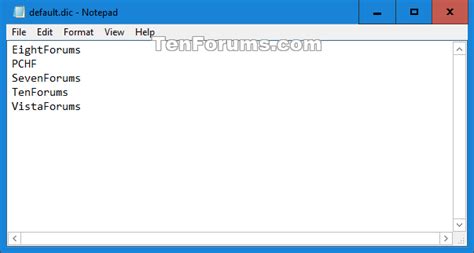 Add Or Remove Words In Spell Checking Dictionary In Windows 10 Tutorials