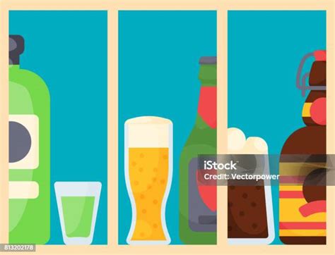 알코올 음료 카드 음료 칵테일 병 라 거 인쇄 술에 취해 다른 안경 벡터 Flayer 레이아웃 카드 디자인 감초 사탕에 대한