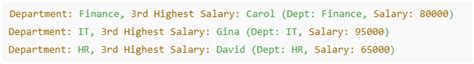 Find The 3rd Highest Salary In Each Department With Java 8 Streams Api