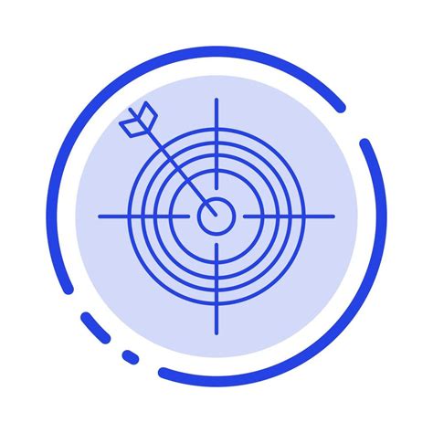 Focus Board Dart Arrow Target Blue Dotted Line Line Icon 19109938