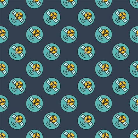 Premium Vector Satellite With Radiation Sign Vector Nuclear Weapon In Space Round Colored