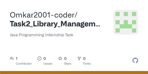 Github Omkar2001 Codertask2librarymanagement Java Programming