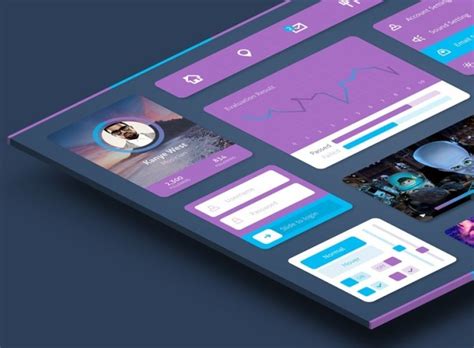 Free Minimal Purple User Interface Kit Psd Titanui