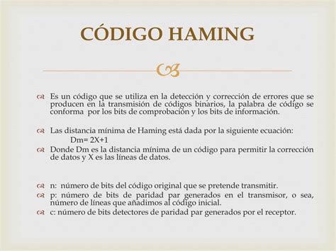 Ppt Detección Y Corrección De Errores Mediante El Codigo De Hamming Powerpoint Presentation
