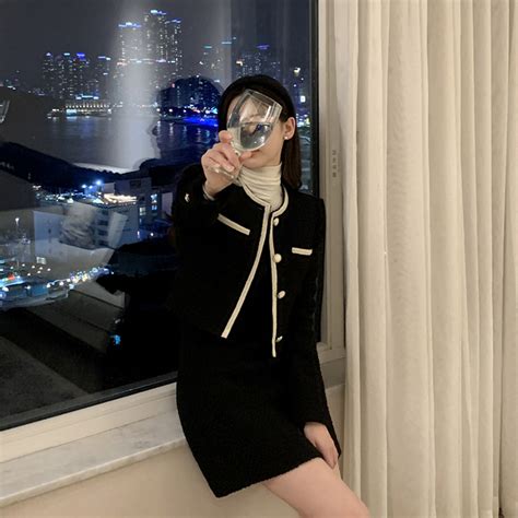 아뜨랑스 🔥아뜨데이 앵콜할인🔥 🚚부분당일발송 주문폭주 울30세트템 엘마 배색 트위드 셋업 겨울하객룩 겨울연말원피스 트위드자켓 데일리룩데이트룩출근룩나들이룩하객