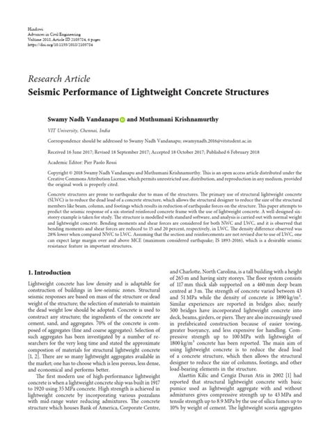 Seismic Performance Of Lightweight Concrete Struct Download Free Pdf Concrete Bending
