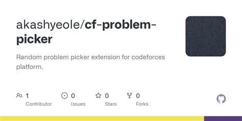 github akashyeole cf problem picker random problem picker extension for codeforces platform