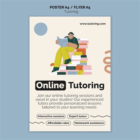 Free Psd Flat Design Tutoring Job Poster Template