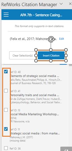 Step B Creating A Bibliography In Microsoft Word RefWorks Citation Management Tool