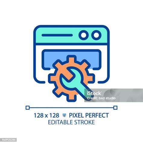 웹 사이트 구성 픽셀 완벽한 Rgb 색상 아이콘 기어 기계 부분에 대한 스톡 벡터 아트 및 기타 이미지 기어 기계 부분 웹