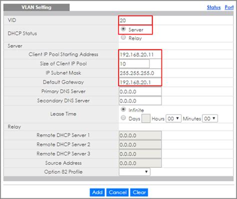 How To Configure The Switch To Perform Dhcp Service In A Vlan — Zyxel