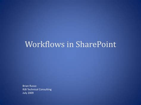 PPT Workflows In SharePoint PowerPoint Presentation Free Download ID