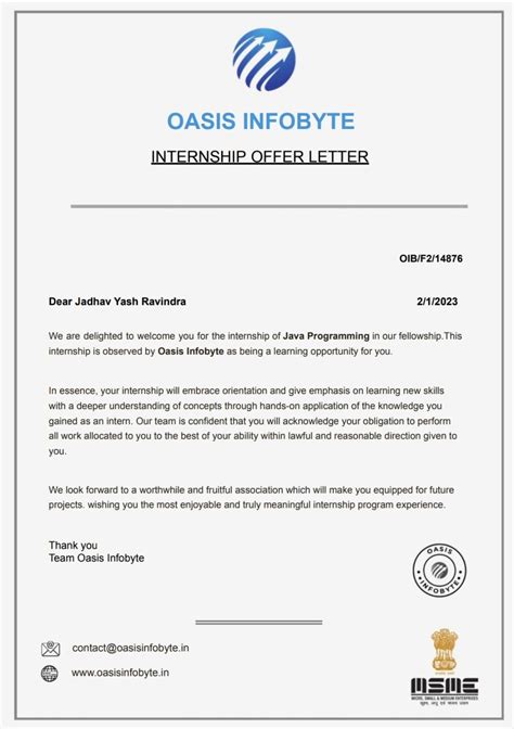 Yash Jadhav On Linkedin Oasisinfobyte Intern Opportunity Java Programming