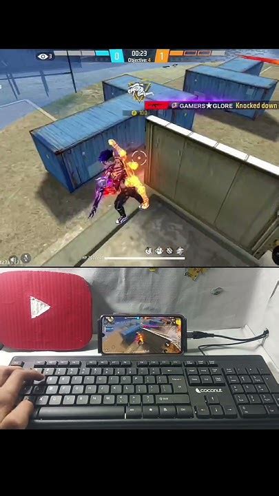 free fire gaming keyboard and mouse gameplay k2er connect ⌨️🖱📱