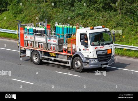Boc Linde Group Industrial Gases Being Transported On A Daf Lf Hgv On